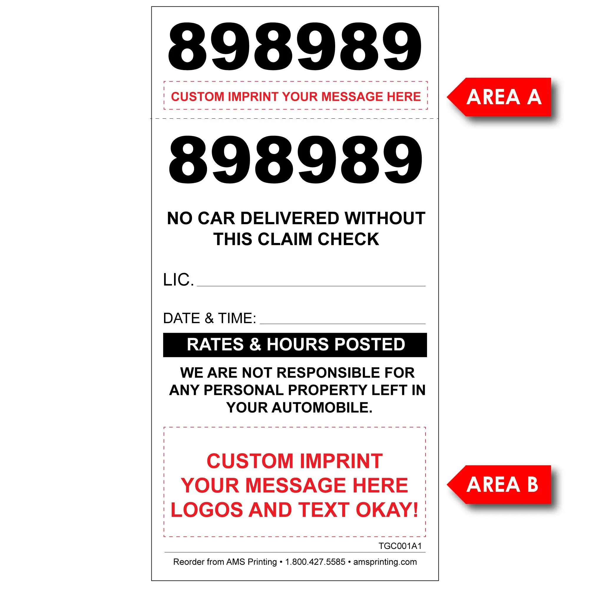 Custom Printed Valet Parking Tags – Bold Numbers & Perforated Design ...