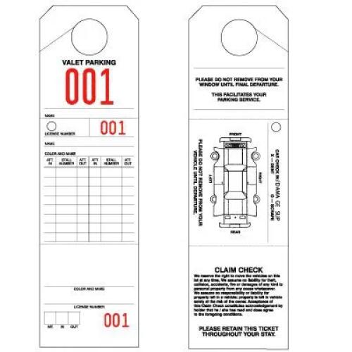 Parking valet tags for parking lots and for hotels - AMS Printing