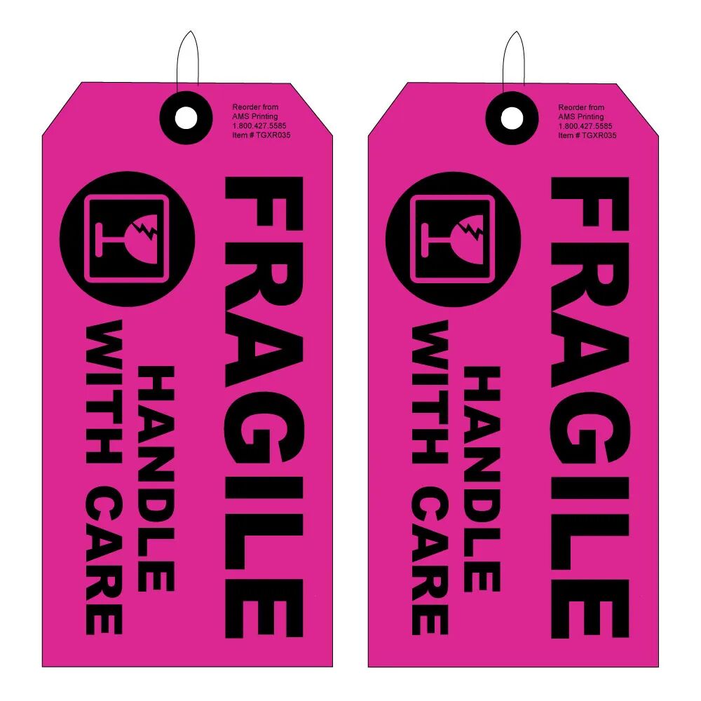 Hotel and Storage Tags for Handling Fragile Items in Luggage - AMS Printing