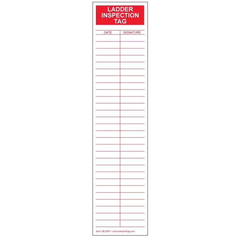 Ladder Inspection Labels - AMS Printing