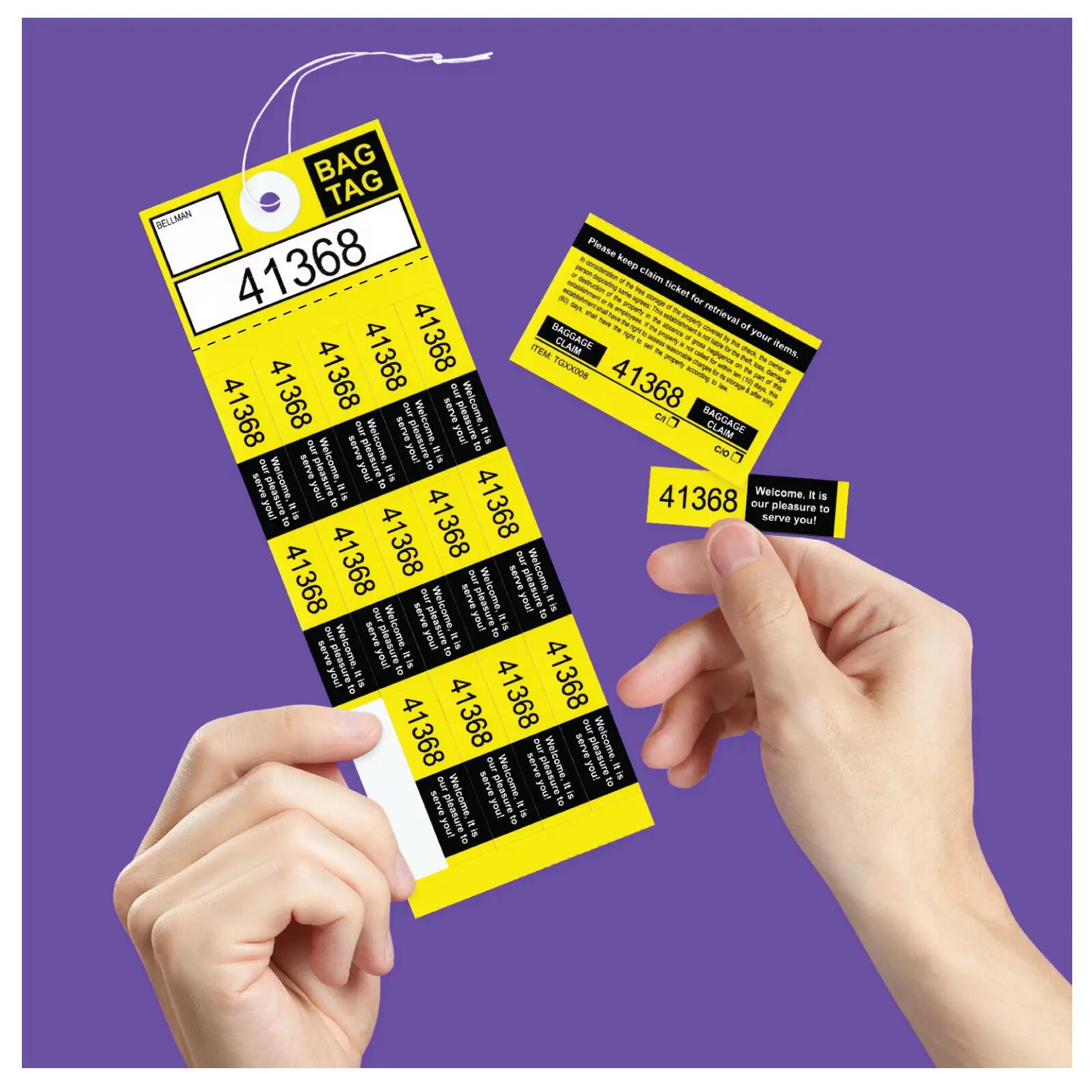 Bag Claim Tag with 15 Labels For Baggage Storage & Handling - AMS Printing